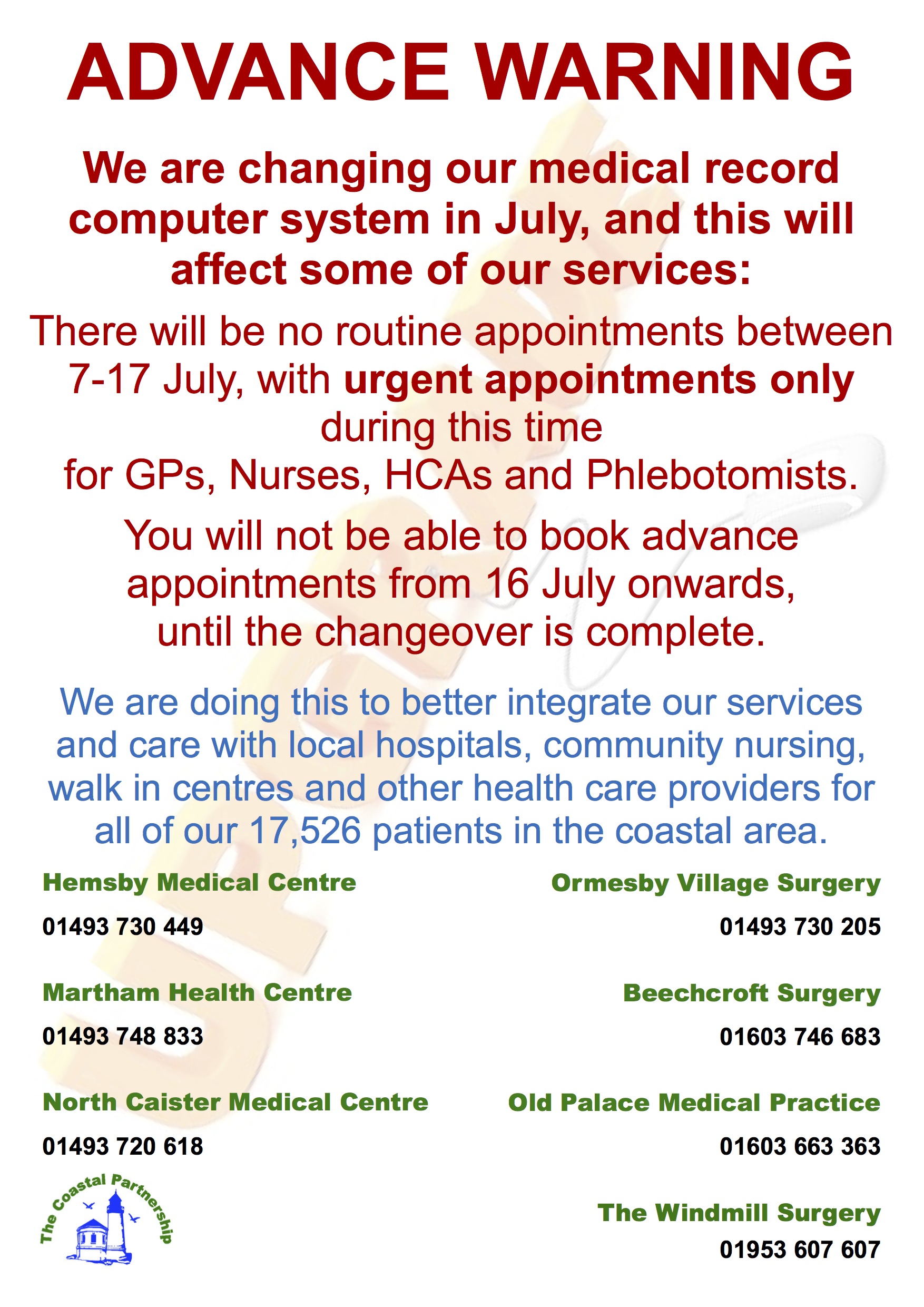 From the Doctors Surgery - Martham Parish Council